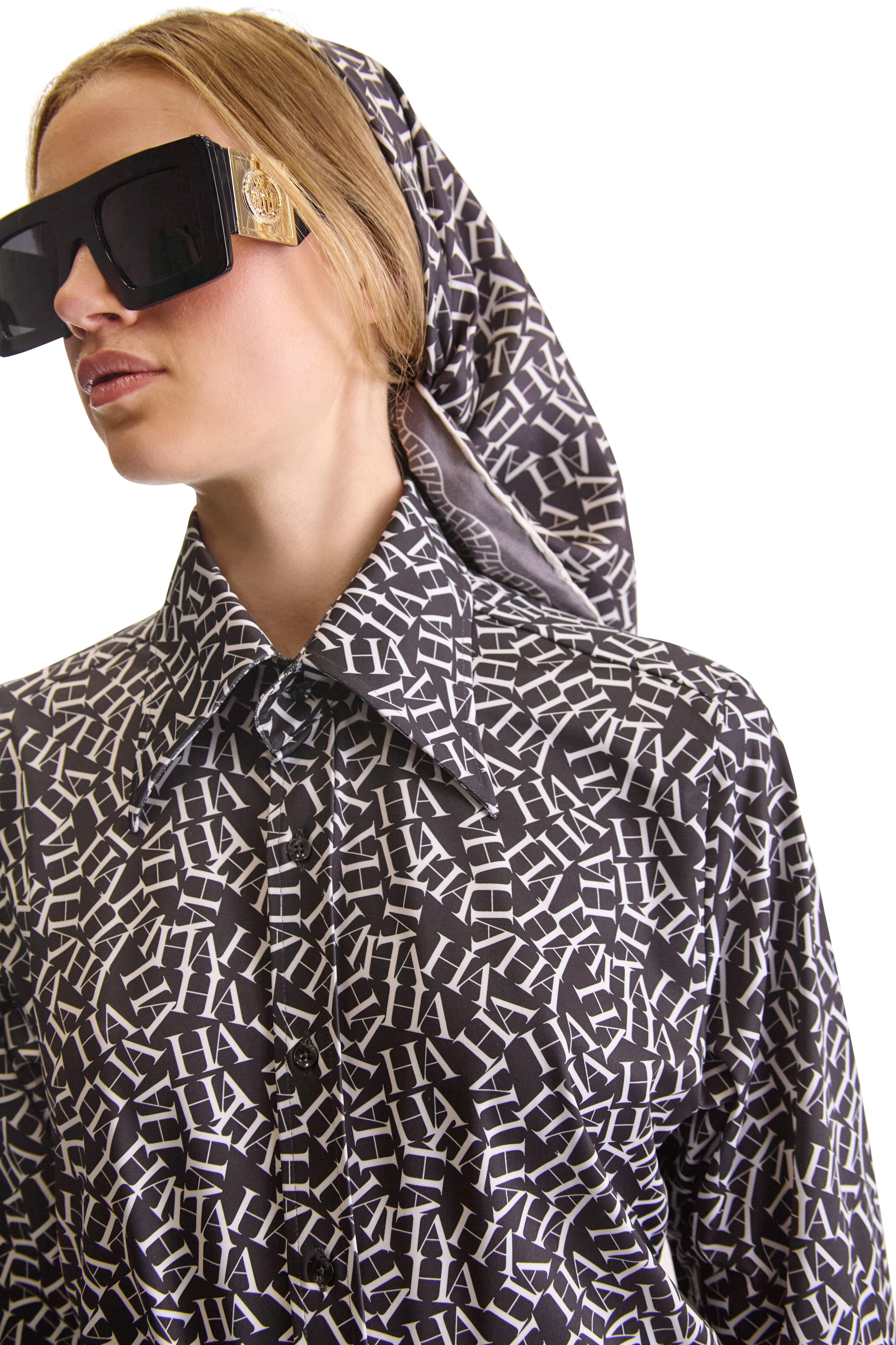 Tailored Fit Monogram Print Shirt – Helen Anthony Official Website